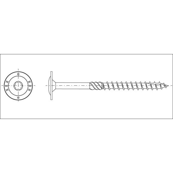 vrut stavebný, tanierová hlava 8*280mm TX40 - Náradie Hornig